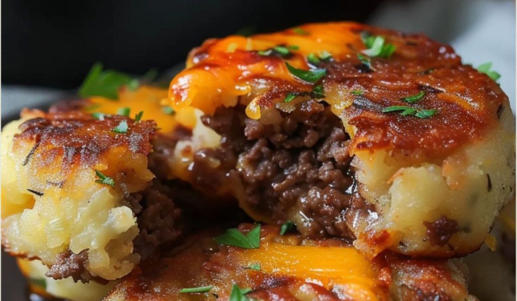 Cheesy Beef Stuffed Potato Cakes Recipe – Recipe Today